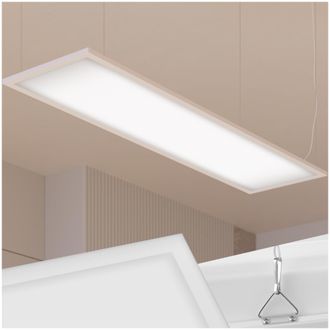 TecTake LED Paneel 119,5 x 29,5 cm, LED Panel utraflach, als Wandlampe und Deckenlampe nutzbar, Deckenleuchte warmwei&szlig;, f&uuml;r indirekte Beleuchtung, als Lampe F