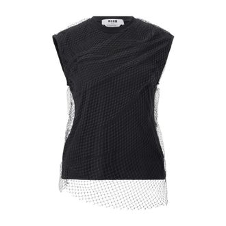 Msgm Netzdetail Top Moderner Stil - - Tops - Damen - Schwarzk - M