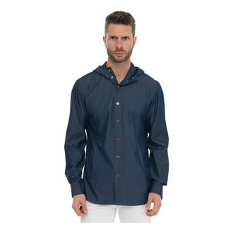Kiton Herren, Shirts, Blau, MGr&ouml;&szlig;e