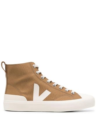 Veja baskets montantes à patch logo - Marron