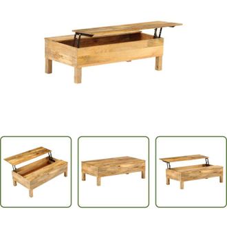 vidaXL Massivholz - Couchtisch Massivholz Mango 110x55x35 cm