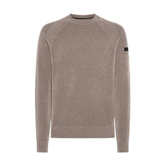 Roberto Ricci Design Rrd, Homme, Pulls, Beige, Taille: XL Pull Minimaliste à Col Rond en Chenille