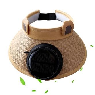 Generico Chapeau De Ventilateur Solaire - Ventilateur De Refroidissement Visor De R&eacute;glage 3X De Vitesse | Chapeau De Soleil pour en Plein Air | Chapeau De P&ecirc;ch