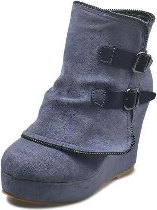 Generic JJDFW Bottes dautomne et dhiver &eacute;paisses pour femme chaudes faites &agrave; la main mode r&eacute;tro bottes pour femme, gris, 42 1/3 EU