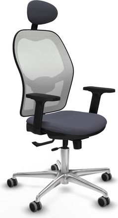 Piqueras y Crespo B&uuml;rostuhl in Grau und Wei&szlig;, mit 2D-Armlehnen, h&ouml;henverstellbarer Lendenwirbelst&uuml;tze und festem Kopfteil, ausgestattet mit Syncro/Traslack und eingespr