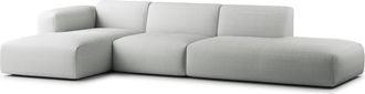 Studio Copenhagen home24 Ecksofa mit Chaiselongue Grau Cordstoff Snor 290 x 71 x 173cm Longchair davorstehend links Modern