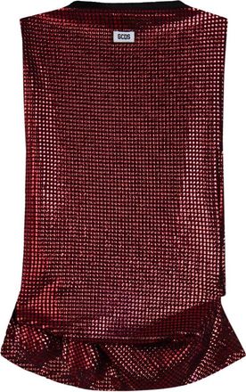 GCDS Glitzerndes Jersey-Oberteil - - Tops - Damen - Rot - M