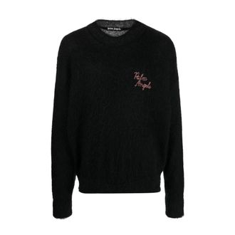 Palm Angels Femme, Pulls, Noir, Taille: XL Pull ras du cou