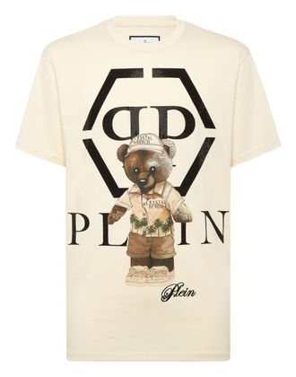 Philipp Plein Round Neck T-Shirt Crystal Teddy Bear