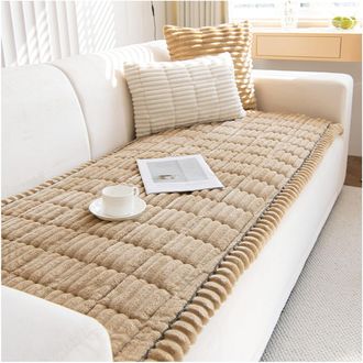 Generic Rabbit Plüsch Sofabezug, Sofaschoner rutschfest Plüsch-Sofabezug 1 2 3 4 5 Sitzer Winter Warme Sofa Protector Waschbarer Utschfestes Fensterkissen(Bra