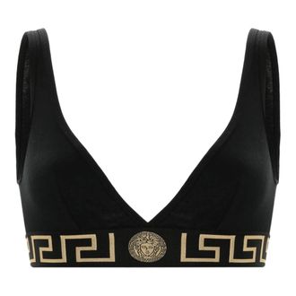 Versace Medusa And Greca Border Elastic Hook Bra - - Underwear - Damen - Schwarzk - L
