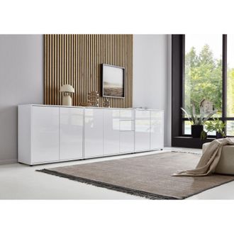 BMG M&ouml;bel BMG M&ouml;bel Sideboard &raquo;Mailand Set 6&laquo;, grifflos, Korpus wei&szlig; matt und wei&szlig; lackierte Hochglanzfronten