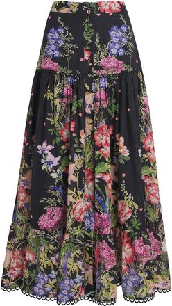 Charo Ruiz Ibiza Ann Tiered Floral-print Voile Maxi Skirt Size XS