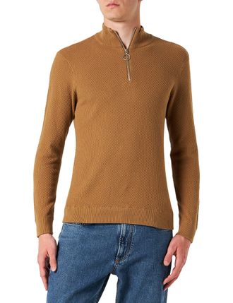 Casual Friday CFKarlo Herren Strickpullover Troyer Feinstrick Pullover mit Stehkragen und Rei&szlig;verschluss, Gr&ouml;&szlig;e:2XL, Farbe:Ermine (181022)