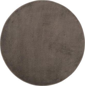 Gözze Premium Rutschfester Runder Badezimmerteppich, RIO, 100% Microfaser, Ø 110 cm - Taupe