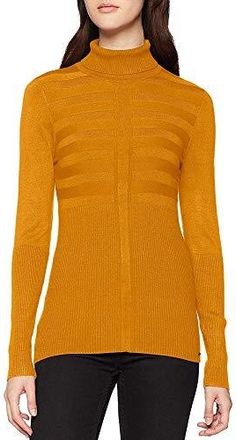Morgan Femme Pull Manche Longue Col Roulé Mentos Sweater, Fauve, L EU