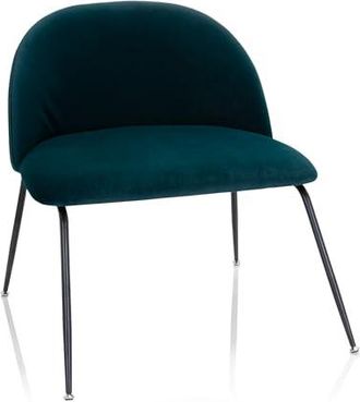 hjh OFFICE 645055 Samt Stuhl VELVO Petrol Polsterstuhl Besucherstuhl Sessel mit Metallbeine, bequem gepolstert, modern