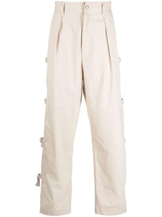 Isabel Marant pantalon droit &agrave; design pliss&eacute; - Tons neutres