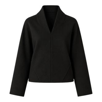 Meimeij M6Fd04 V-Ausschnitt Bluse - - Knitwear - Damen - Schwarzk - M
