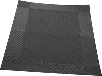 SOLUSTRE MOTHNUR Hitzebeständiges PVC Platzset rutschfest Abwaschbar Tischmatte für Esstisch Küche Hotel Restaurant Schutz vor Öl und Hitze Schwarzes Gewebtes 