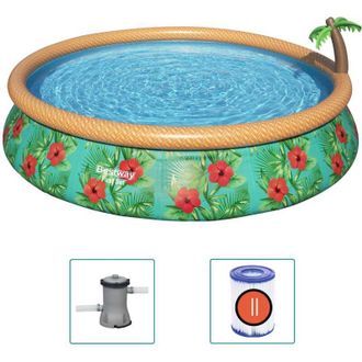 Bestway Fast Set Pool Aufblasbar Paradise Palms 457x84 cm Bestway