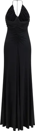 Self Portrait Womens Jersey Long Dress Black Viscose; Elastane