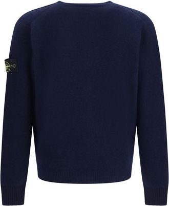 Stone Island Alpaca-Wool Blend Cardigan - Blue