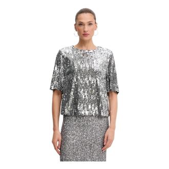 Aniye By Lulu Pailletten-Top - - Blouses & Shirts - Damen - Grau - S
