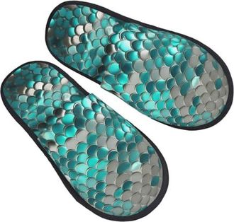 Generic Pantoufles En Peluche Impression D&Eacute;cailles De Poisson Chausson Confort Antid&eacute;rapants Slippers Pour Femme Int&eacute;rieur Homme M