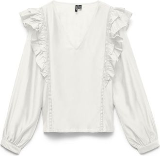 Vero Moda Vmbliss L/S Detail Frill Top WVN