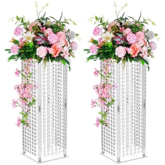Nuptio Nuptio 2 St&uuml;ck Hochzeit Mittelst&uuml;cke f&uuml;r Tischvasen 60cm Hohe Blumenvase Blumenst&auml;nder f&uuml;r Partytischdekorationen - Massenhochzeitsdekorationstisch Ge