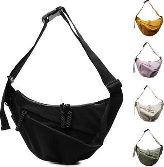 Generico Sac à Bandoulière en Nylon, Sac à Bandoulière en Croissant pour Femme, Sac à Bandoulière Ajustable, Messenger Sac à Bandoulière Sac à Bandoulière pour