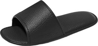 Generic Pantoufles dint&eacute;rieur et dext&eacute;rieur de couleur unie avec semelle &eacute;paisse, confortables et d&eacute;contract&eacute;s, chaussures &agrave; enfiler pour femme, Noir, 39 EU