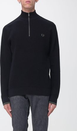 Fred Perry Baumwoll-Rollkragenpullover mit halbem Rei&szlig;verschluss und Sticklogo