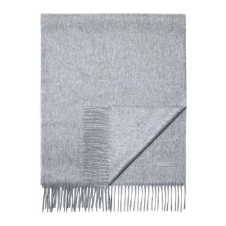 Ermenegildo Zegna Luxuri&ouml;ser Cashmere Schal Dunkelblau mit Fransen - - Accessories - unisex - Grau - ONE SIZE