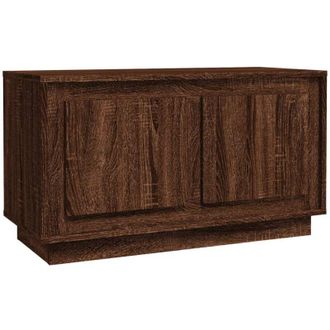 Les Tendances Meuble TV ch&ecirc;ne marron 80x35x45 bois ding&eacute;nierie