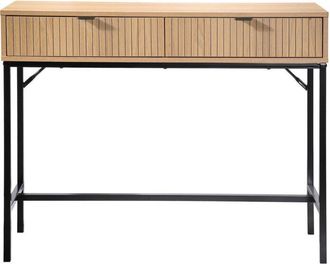 Calicosy Calicosy - Console 2 Tiroirs Façade Effet Bois Rainuré L100 x H80 cm - tara