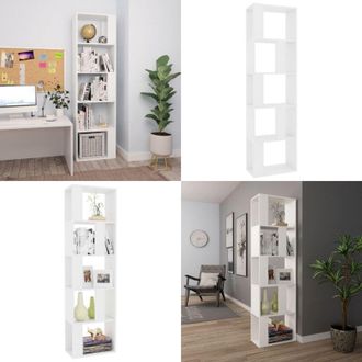 vidaXL Vidaxl - Biblioth&egrave;que/S&eacute;parateur de pi&egrave;ce Blanc Bois ding&eacute;nierie - Biblioth&egrave;que Blanche - Biblioth&egrave;que Moderne - &Eacute;tag&egrave;re Murale - Rangement