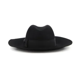 Borsalino Femme, Accessoires, Noir, Taille: S Chapeau en feutre noir avec ruban