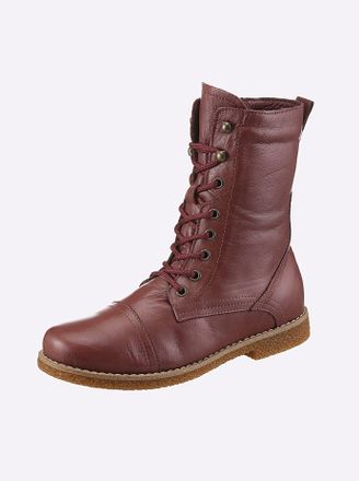 Andrea Conti Schn&uuml;rstiefelette ANDREA CONTI, Damen, Gr. 36, rot (burgund), Glattleder, Leder, Rindsleder, Schuhe Schn&uuml;rstiefelette, Topseller