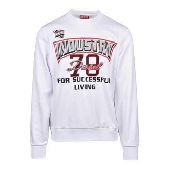 Diesel Herren, Sweatshirts & Hoodies, Wei&szlig;, 2XLGr&ouml;&szlig;e