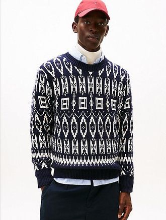 Tommy Hilfiger Pull d&eacute;contract&eacute; Fair Isle avec laine dagneau