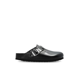 Birkenstock Boston Rivet Border Small Narrow Fit - Femme - Chaussures - Noir - Taille: 37 EU