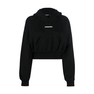 Dsquared2 Kurzer Hoodie mit Logo-Print - - Sweatshirts & Hoodies - Damen - Schwarzk - M