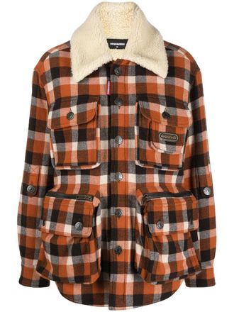 Dsquared2 veste &agrave; carreaux - Orange
