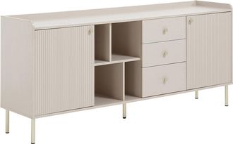 Vente-Unique Sideboard mit 2 T&uuml;ren, 3 Schubladen und 4 F&auml;chern - Beige & Gold - LUNAOR