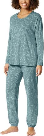 Schiesser Damen Suit Long 161098 Pyjamaset, Petrol, 42 EU