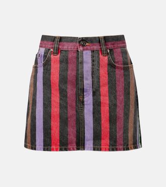 Versace Mini-jupe en coton &agrave; rayures