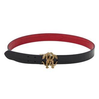 Roberto Cavalli Doppelseitiger Logo-G&uuml;rtel - - Accessories - Damen - Schwarzk - 85 CM