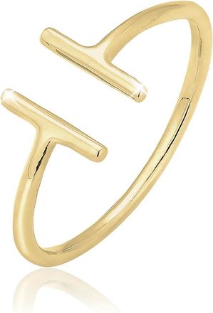 Elli Ringe - Ring Geo Trend Look Statement Offen 375 Gelbgold - Gr. 52 MM - in Gold - für Damen